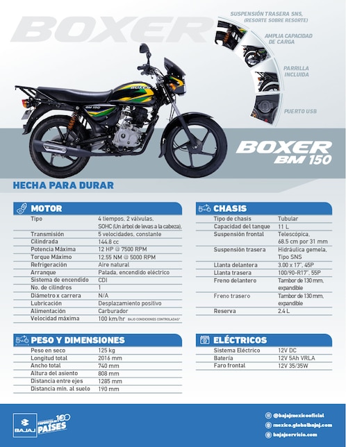 Motocicleta deportiva Bajaj Boxer 150Bm 24D 2025 9