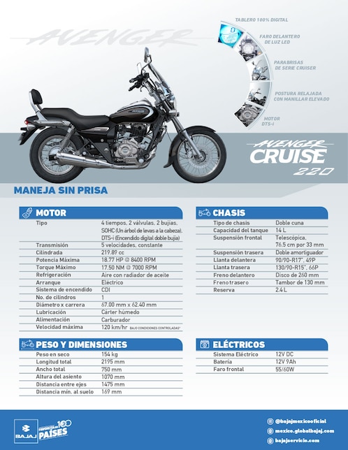 Motocicleta chopper Bajaj Avenger 220 Cruise 25 2025 8
